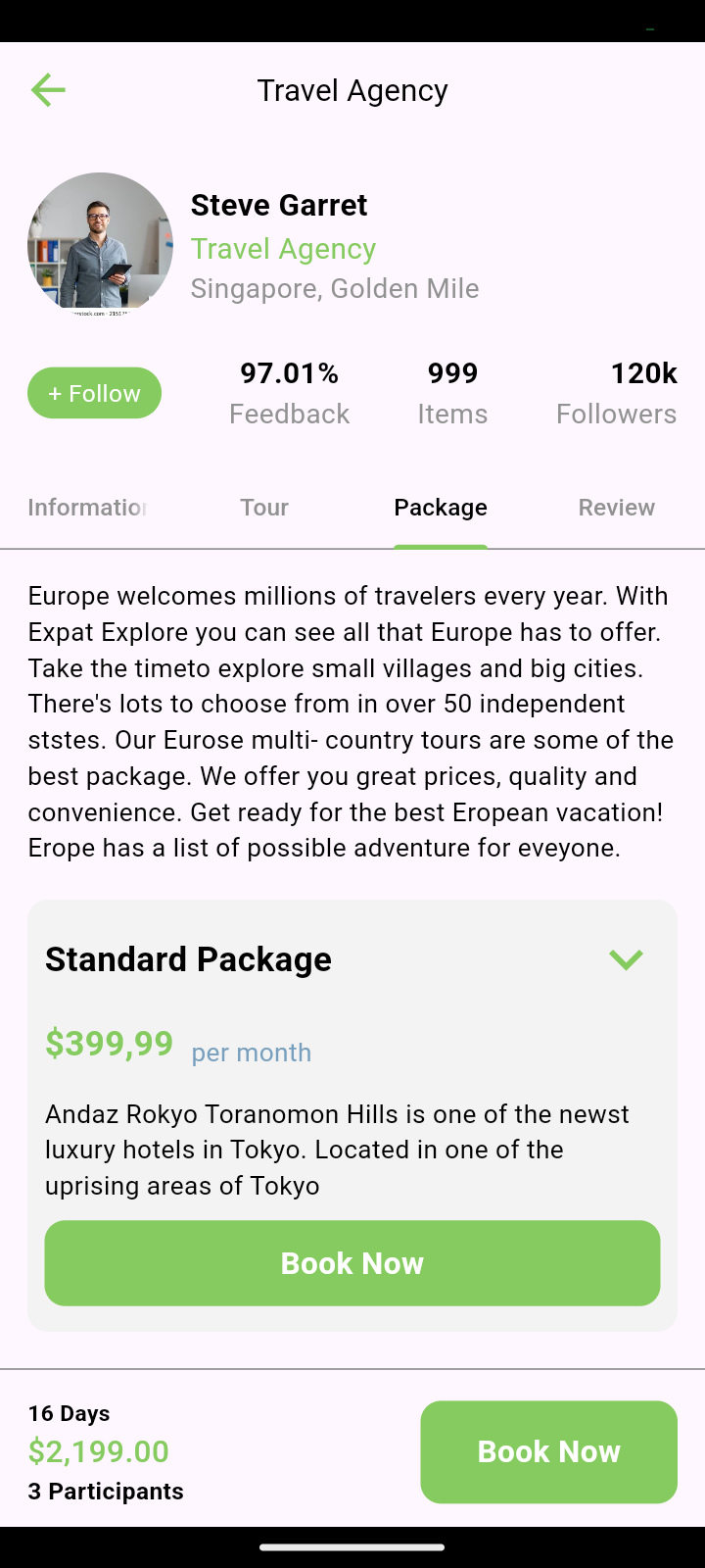 Tour Booking App Template by Amarinfotech_Official | CodeCanyon